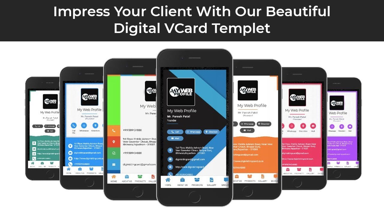 How to Make Digital Business Card | Vcard | Virtual Card | Visiting ...