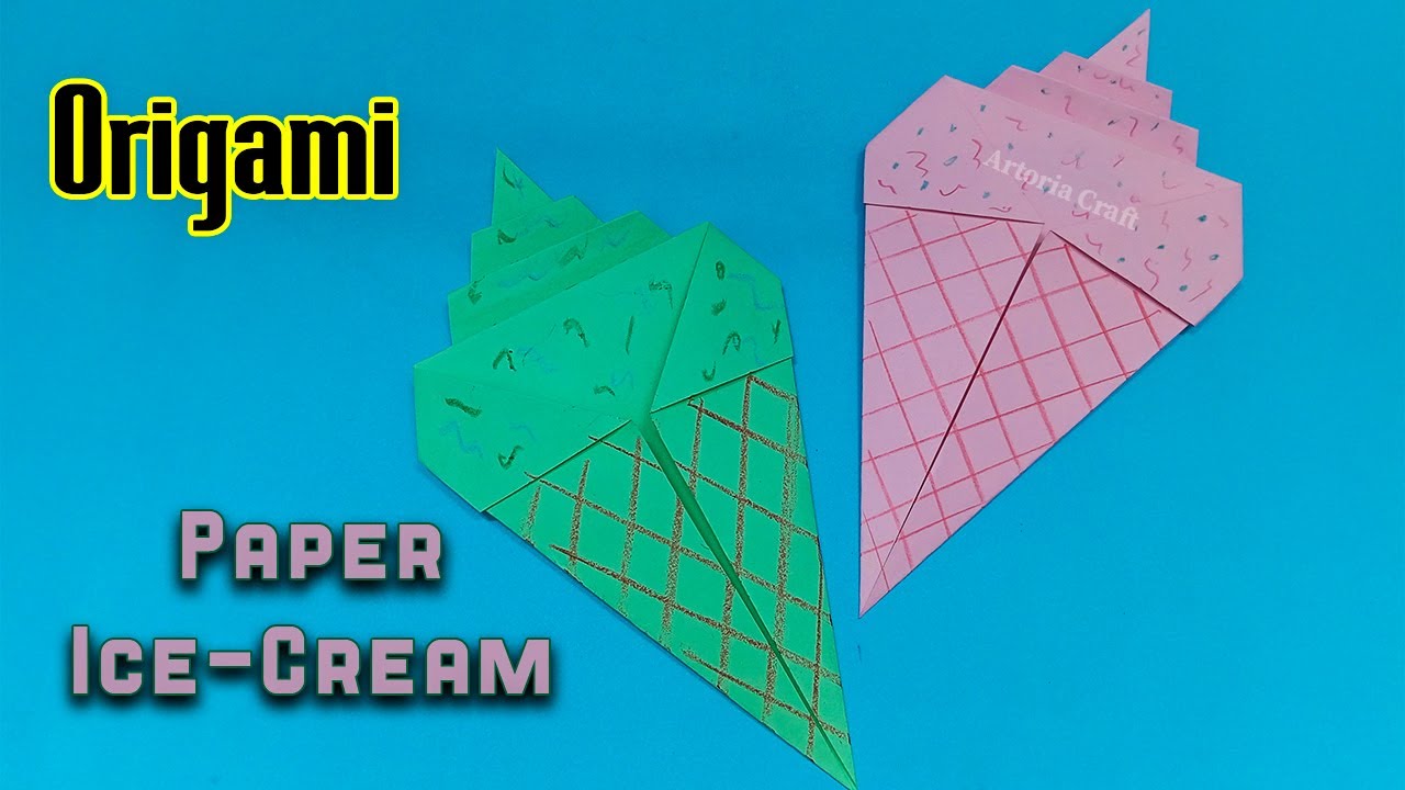 Origami Paper Ice Cream Cone | Easy Ice Cream Cone Making at Home - YouTube