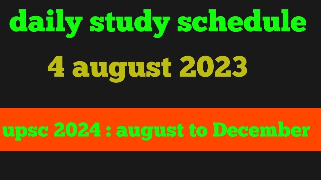 UPSC 2024: daily study target 4 august 2023 - YouTube