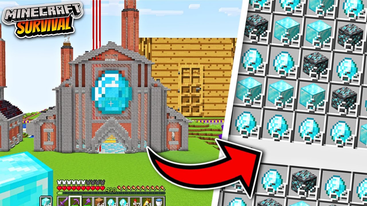 I Built a Giant DIAMOND FACTORY In Minecraft Survival😰! - YouTube