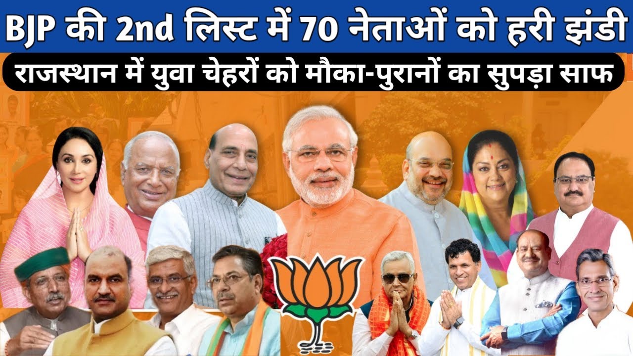 Rajasthan BJP 2nd List Released With 70 Candidate's Name For Assembly ...