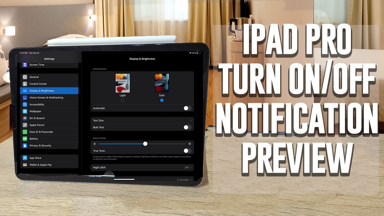iPad Pro - How to turn on or off notification preview - YouTube