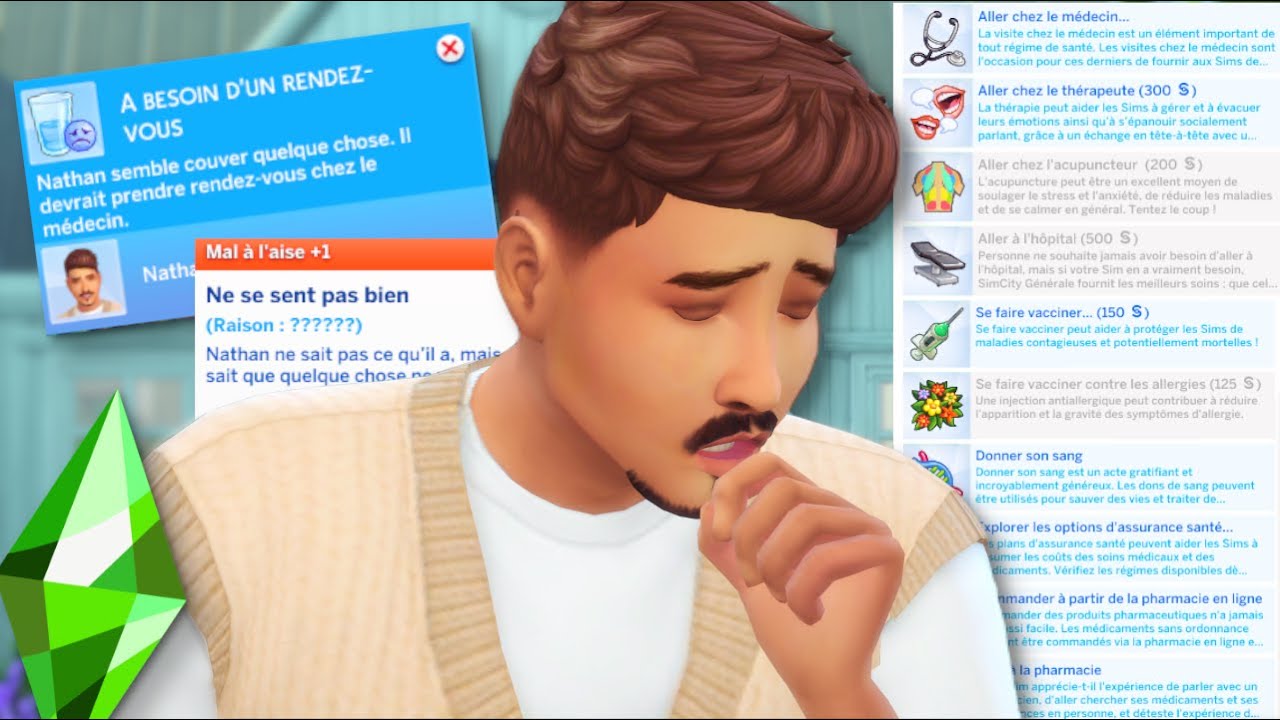 Maladies, allergies, assurances... Un système de Santé COMPLET ! 🩺 Sims ...