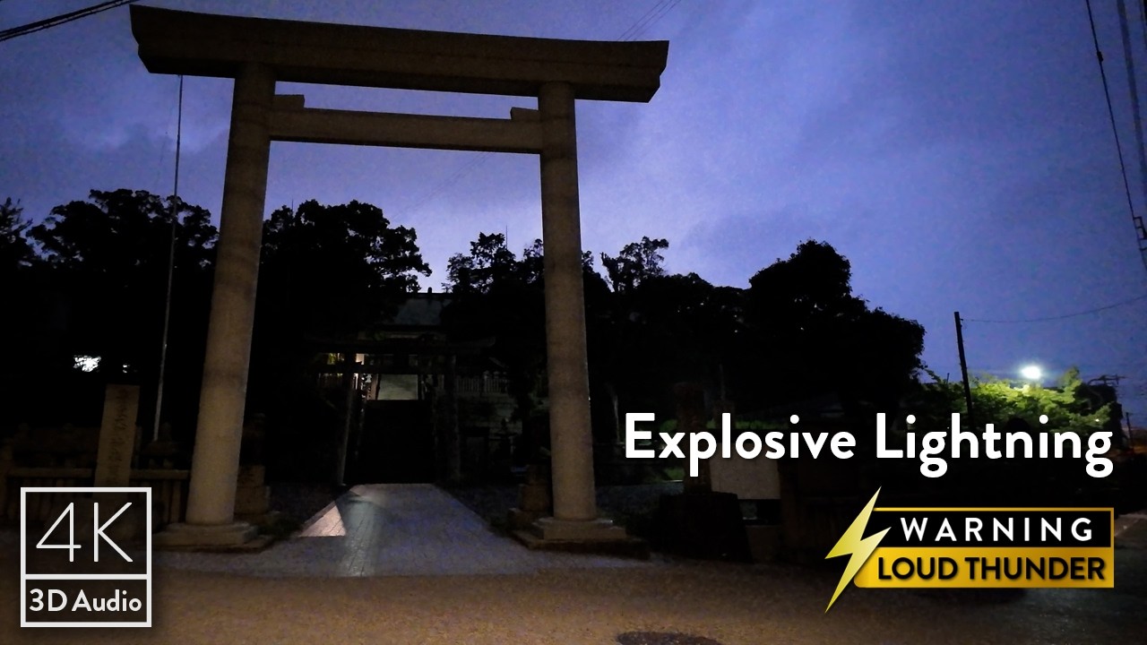 Terrifying Thunderstorm in Japan | Night Walk with Explosive Lightning ...