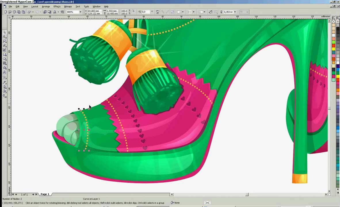 Shoes CorelDRAW Speed Drawing - YouTube