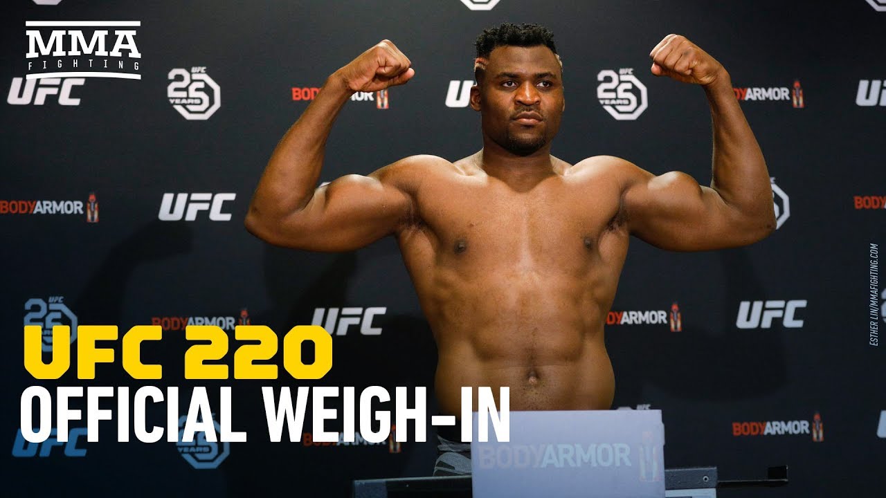UFC 220 Official Weigh-Ins - MMA Fighting - YouTube
