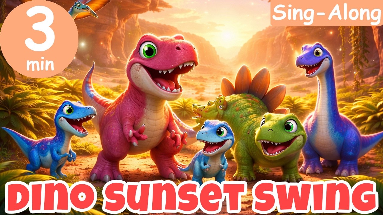 🦕🌅 The Dino Sunset Canyon Swing – Golden Sky Dance Party! 🎶🌄 - YouTube