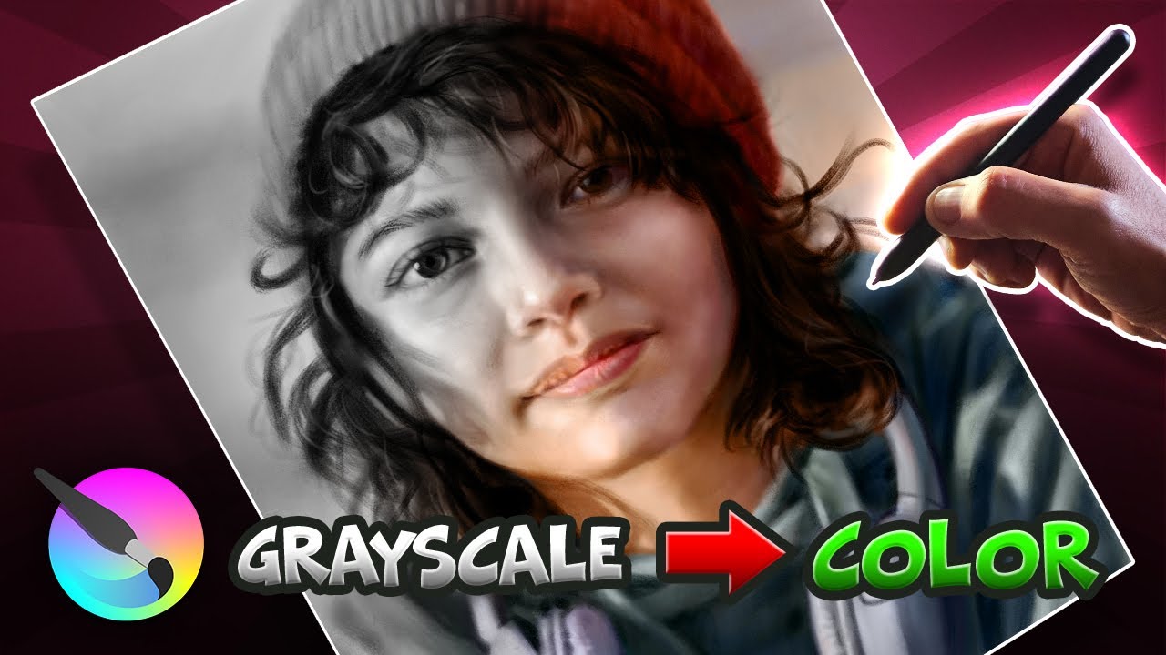 Step-by-Step Krita Portrait: From Black & White to Full Color Tutorial ...