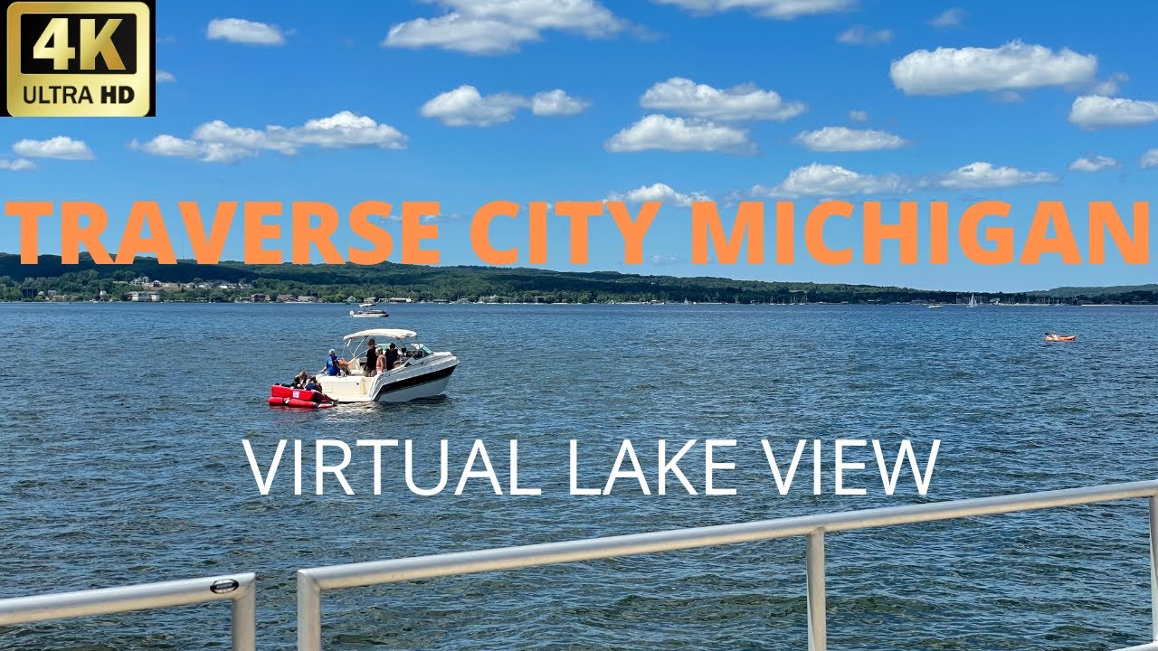 traverse city Michigan lake view / 4K / Great Lakes maritime academy ...