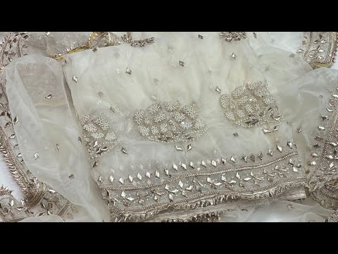 Hand Made Pearls Dress / hand embroidered gotta and beeds/pearls work ...