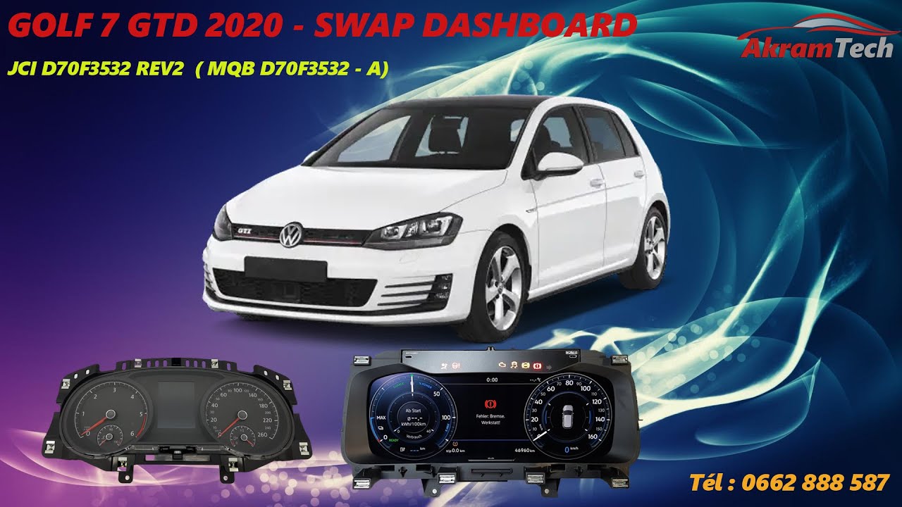 Golf 7 GTD 2020 Analogue to Digital Dashboard JCI D70F3532 REV2 ( MQB ...
