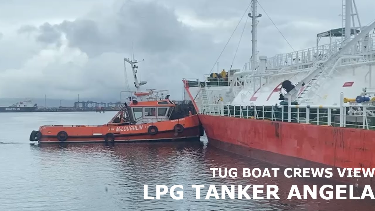 Tug Boats View Berthing Tanker Angela in Belfast Harbour - YouTube