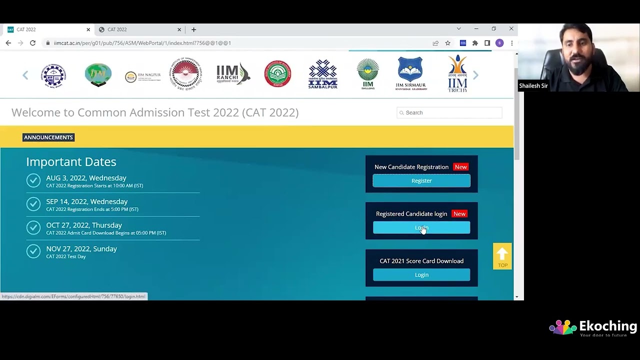 How to fill up CAT Exam 2022 Form | Application Form | Shailesh Sir ...