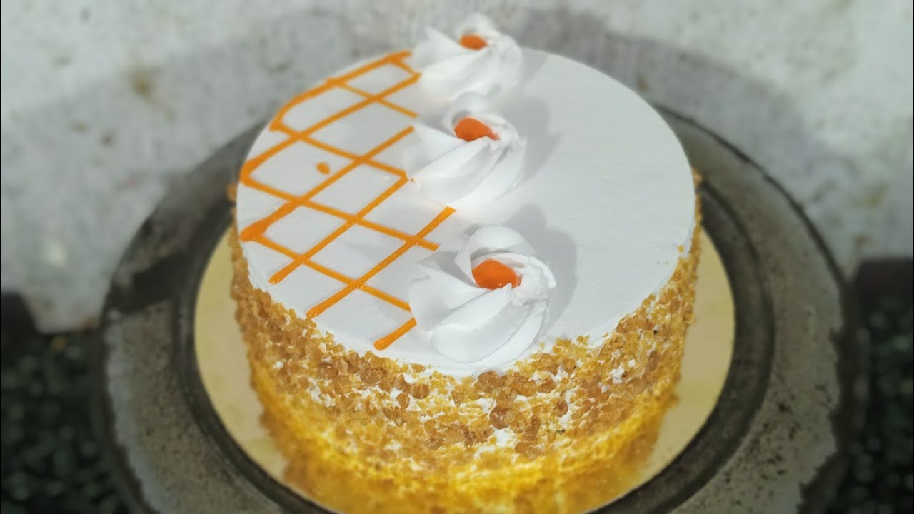 butterscotch #cake new nosal design #cake - YouTube