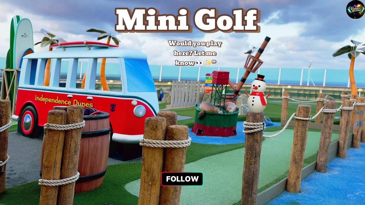Enjoy a fun and relaxing walk through this colorful mini golf course with a beautiful ocean view ...