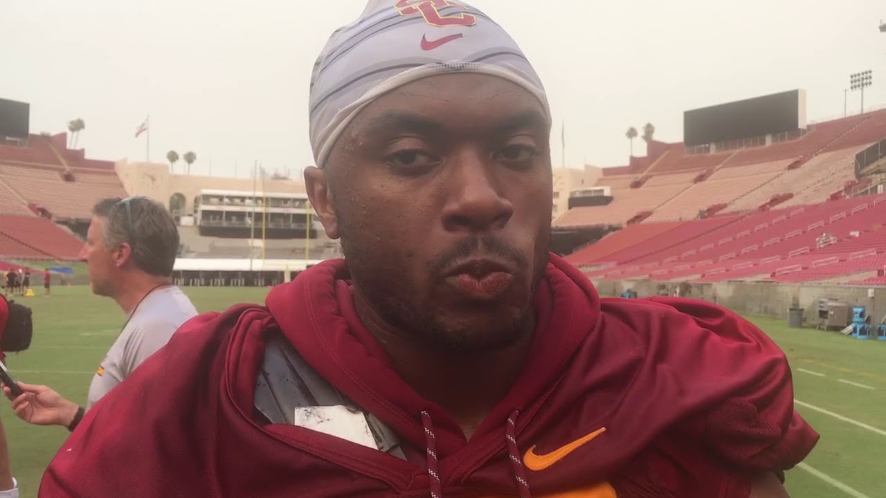 What a difference a year makes for USC OL Austin Jackson - YouTube