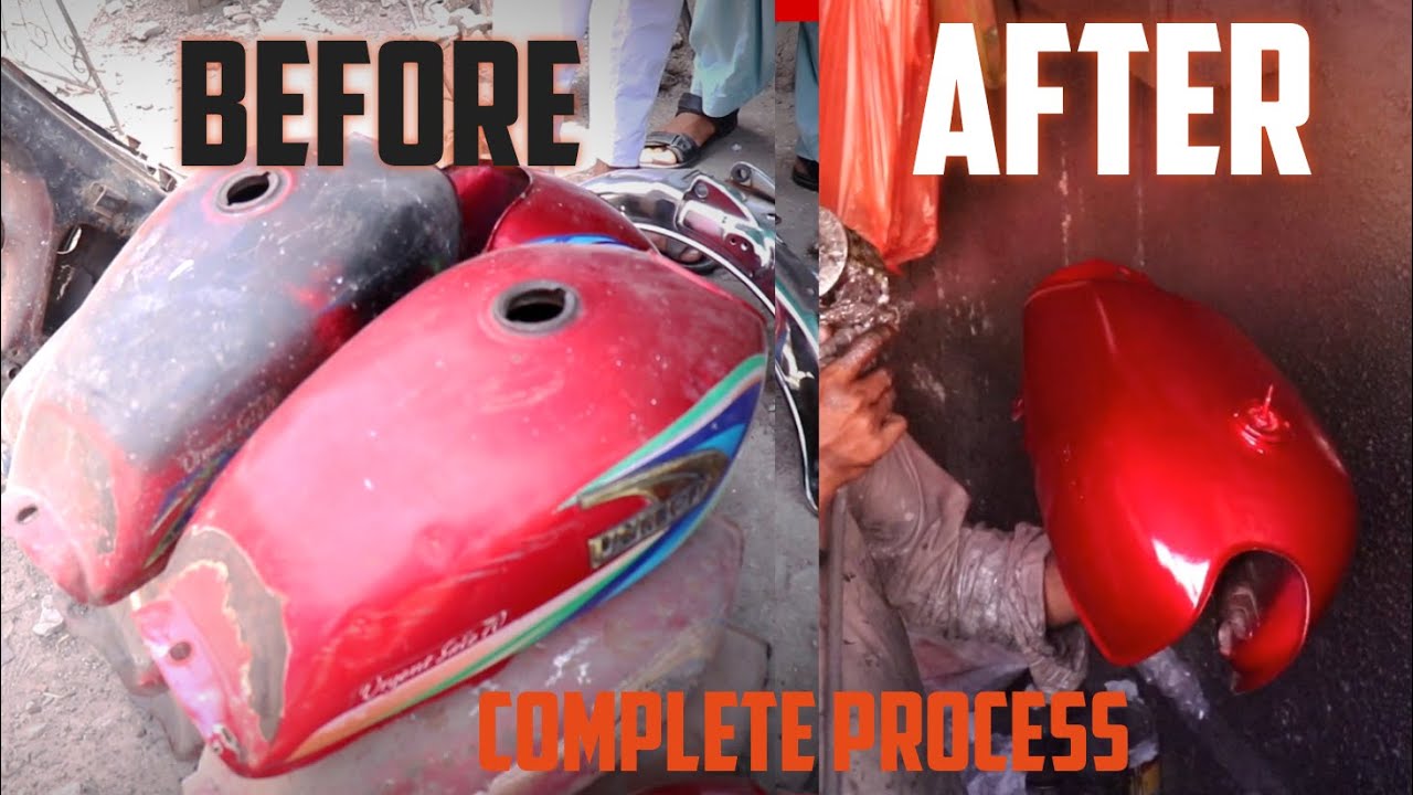 Bike Tank Restoration Process || Fuel Tank Scratches Remove Color ...