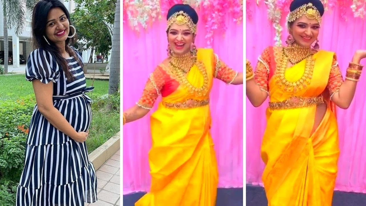 Serial Actress Anandhi 2nd pregnany dancing video @ baby shower - YouTube
