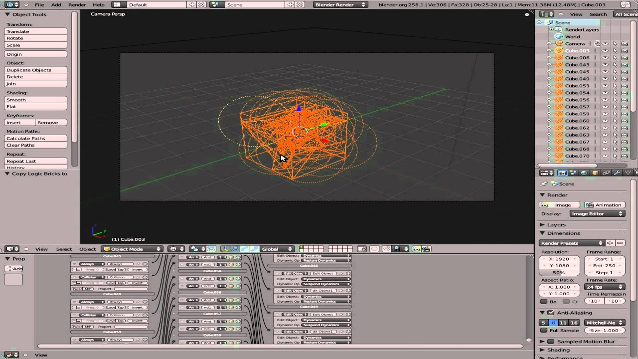 Smash an Object on Collision - Blender 2.5 - Blender 3D - Linux - YouTube
