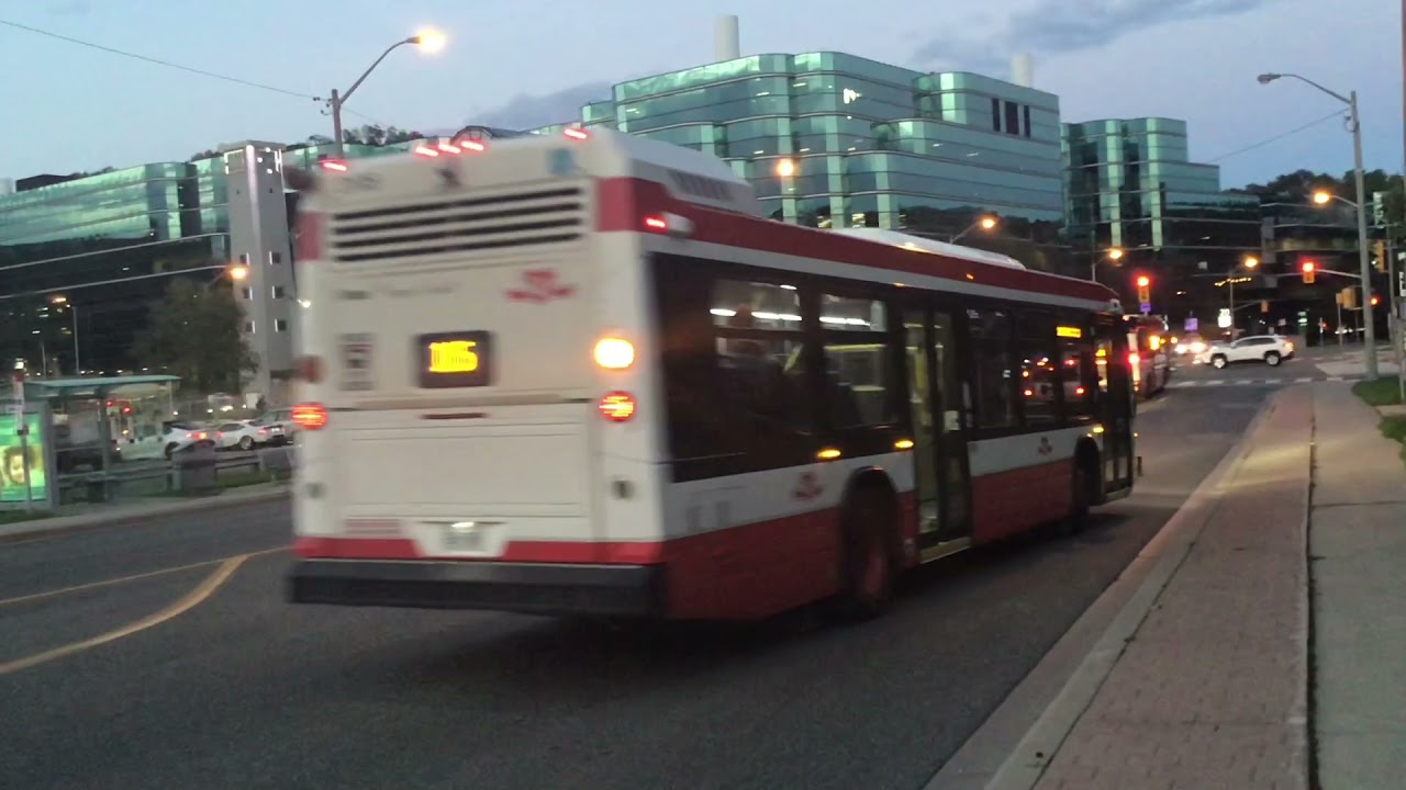 TTC Buses Exiting York Mills Temporary Bus Loop + Picture of TTC Retire ...