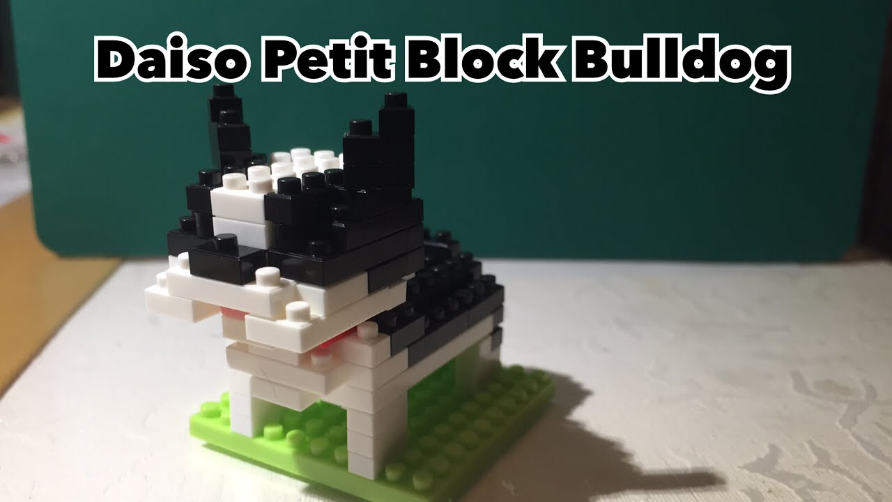 Daiso Petit Block Nanoblock Bulldog Mini bloque 大創積木 time lapse - YouTube