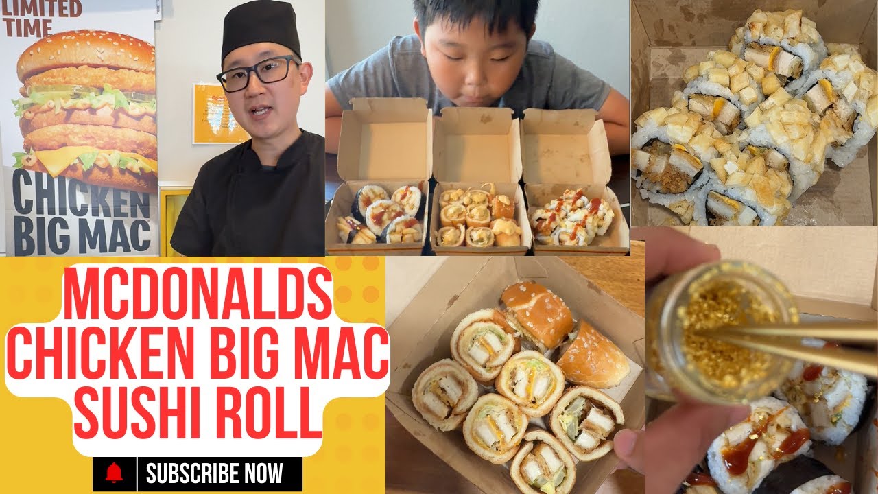 McDonalds Chicken Big Mac Sushi Roll *New*🍣🍔Gourmet with 24 Karat Gold ...
