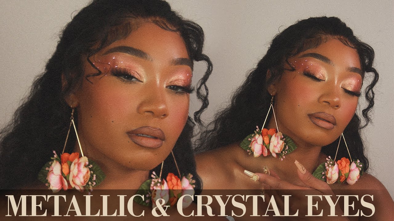 soft metallic + crystal eye look tutorial - YouTube
