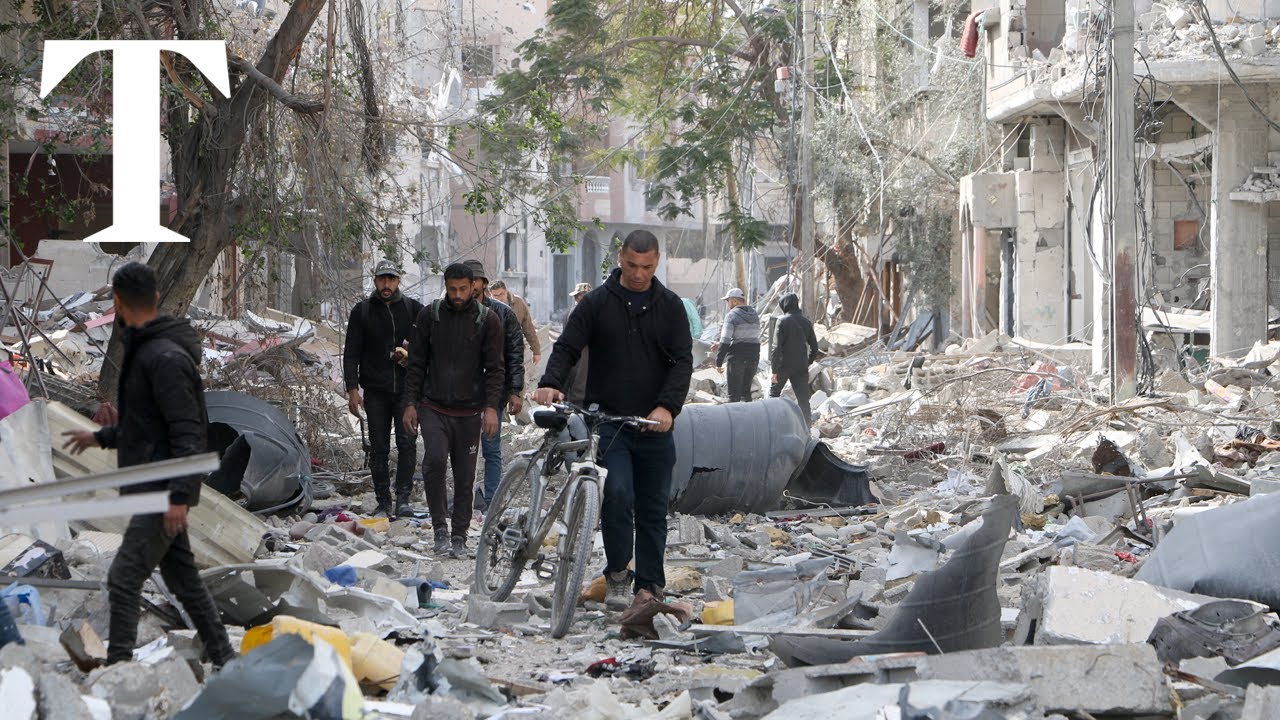 LIVE: Displaced Palestinians return home as Gaza ceasefire holds - YouTube