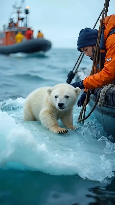 Polar Bear Cub Rescued from Melting Iceberg 🫣 ️💧 - YouTube