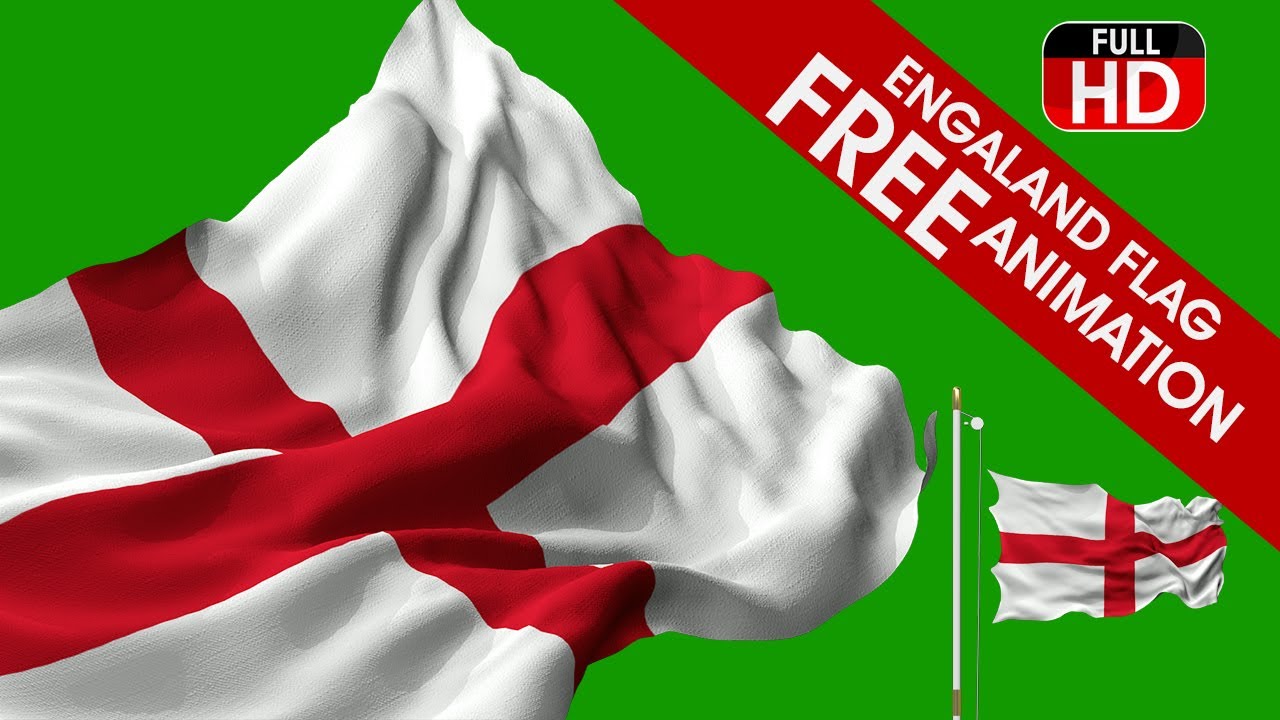 ENGLAND FLAG ANIMATION IN GREEN SCREEN ( loop animation ) - YouTube
