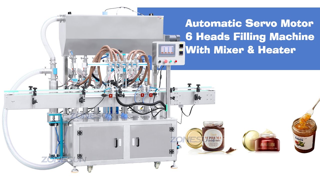 Filling process ZS-YT6T-6PXH Automatic Servo Motor 6 Heads Filling ...