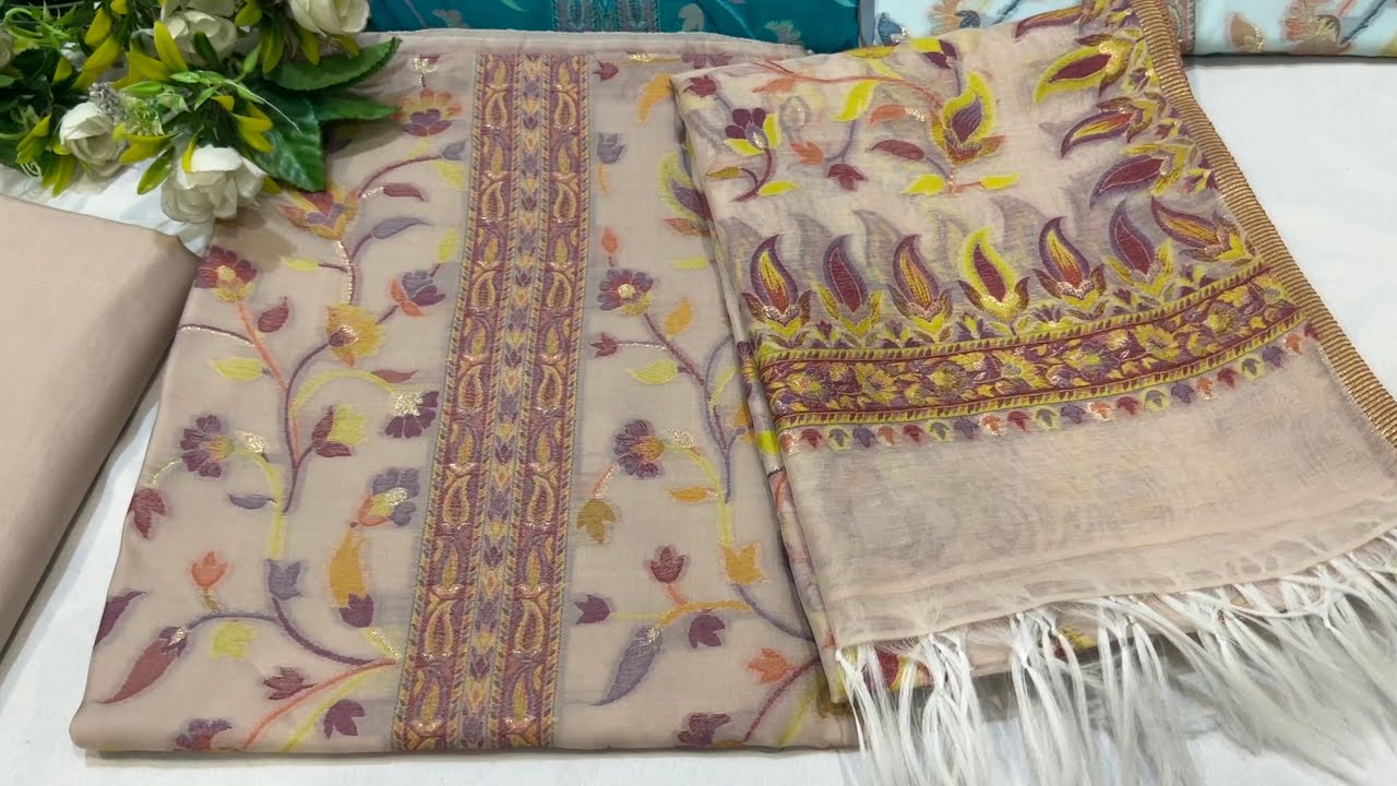 Most Premium Organza Silk Weaving Jamawar dress. WhatsApp: +91 ...