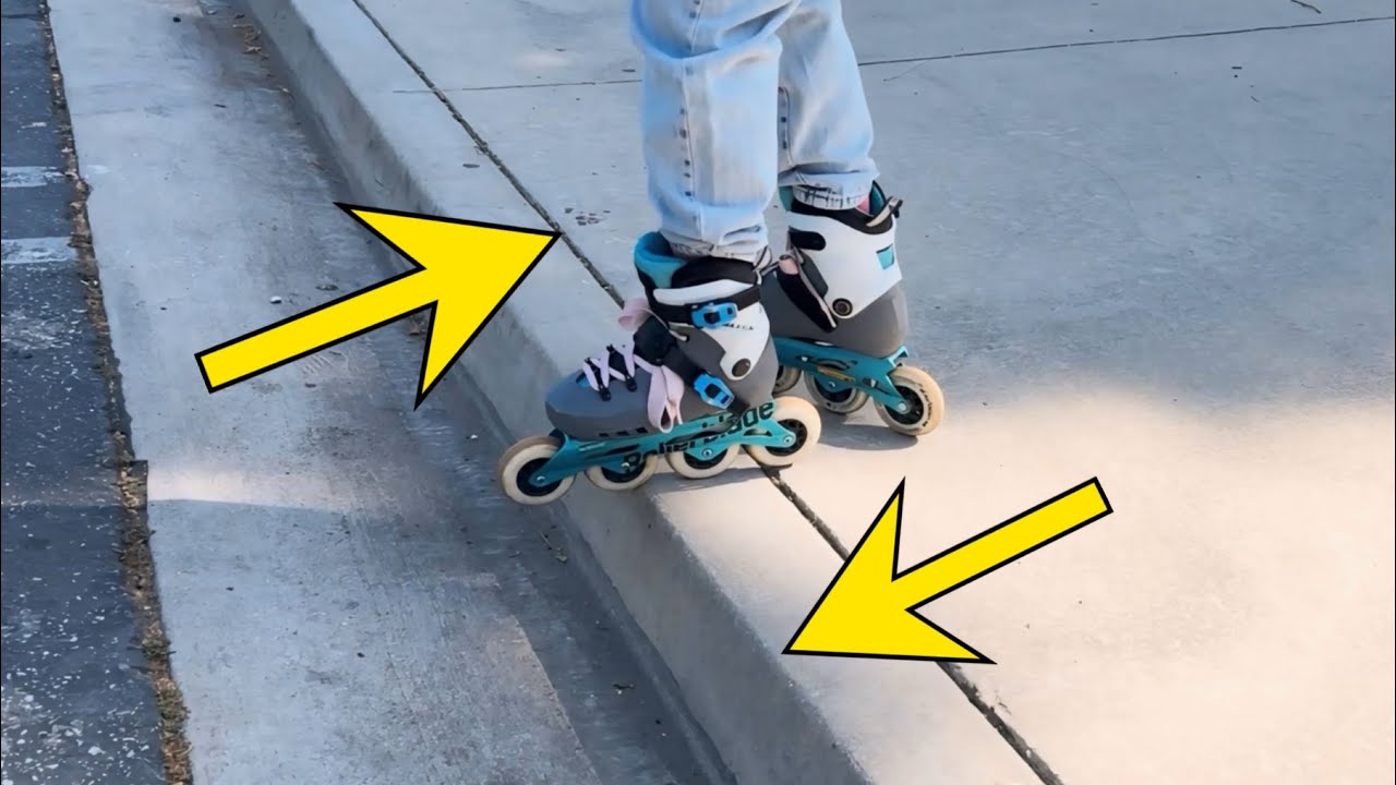 How to skate UP & DOWN curbs on rollerblades 🐰 - YouTube
