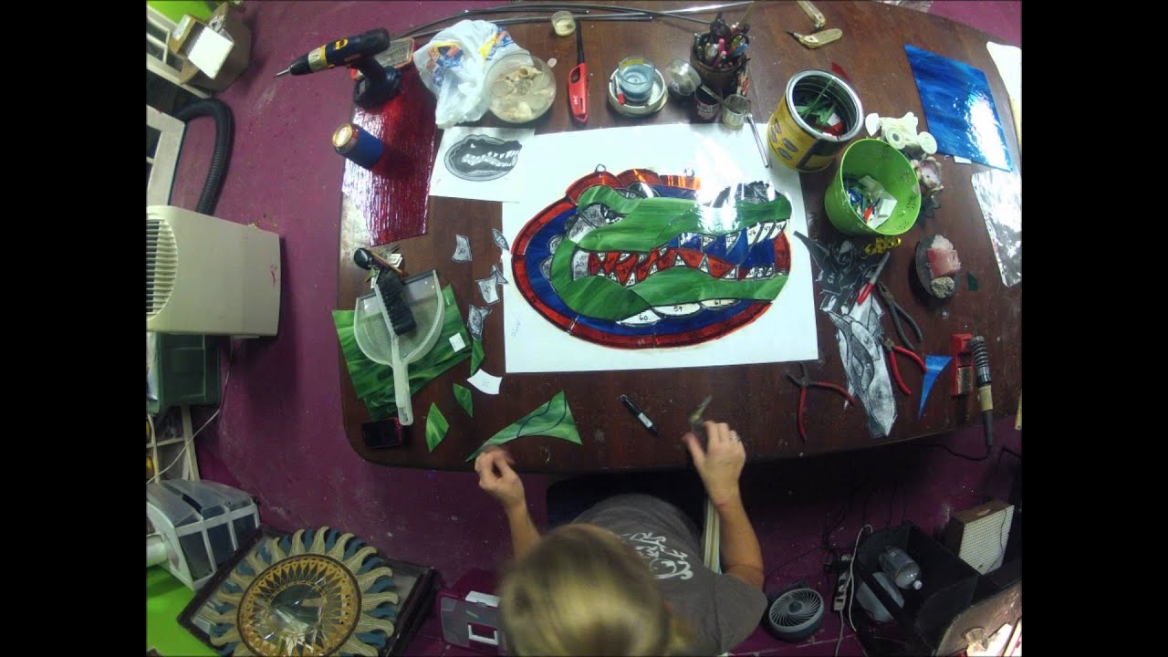 Stained Glass Florida Gator Logo - YouTube