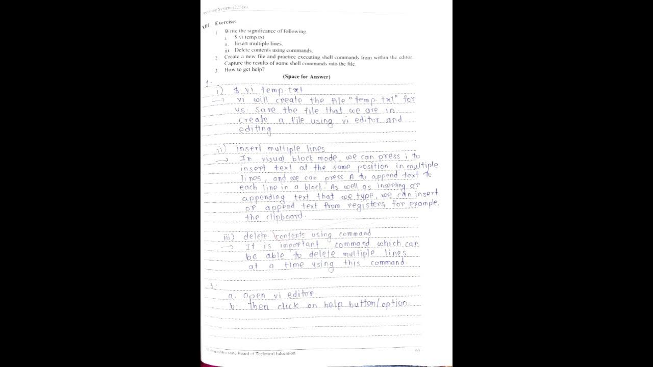 #OSY pr.9 use vi editor and perform all editor commands. - YouTube