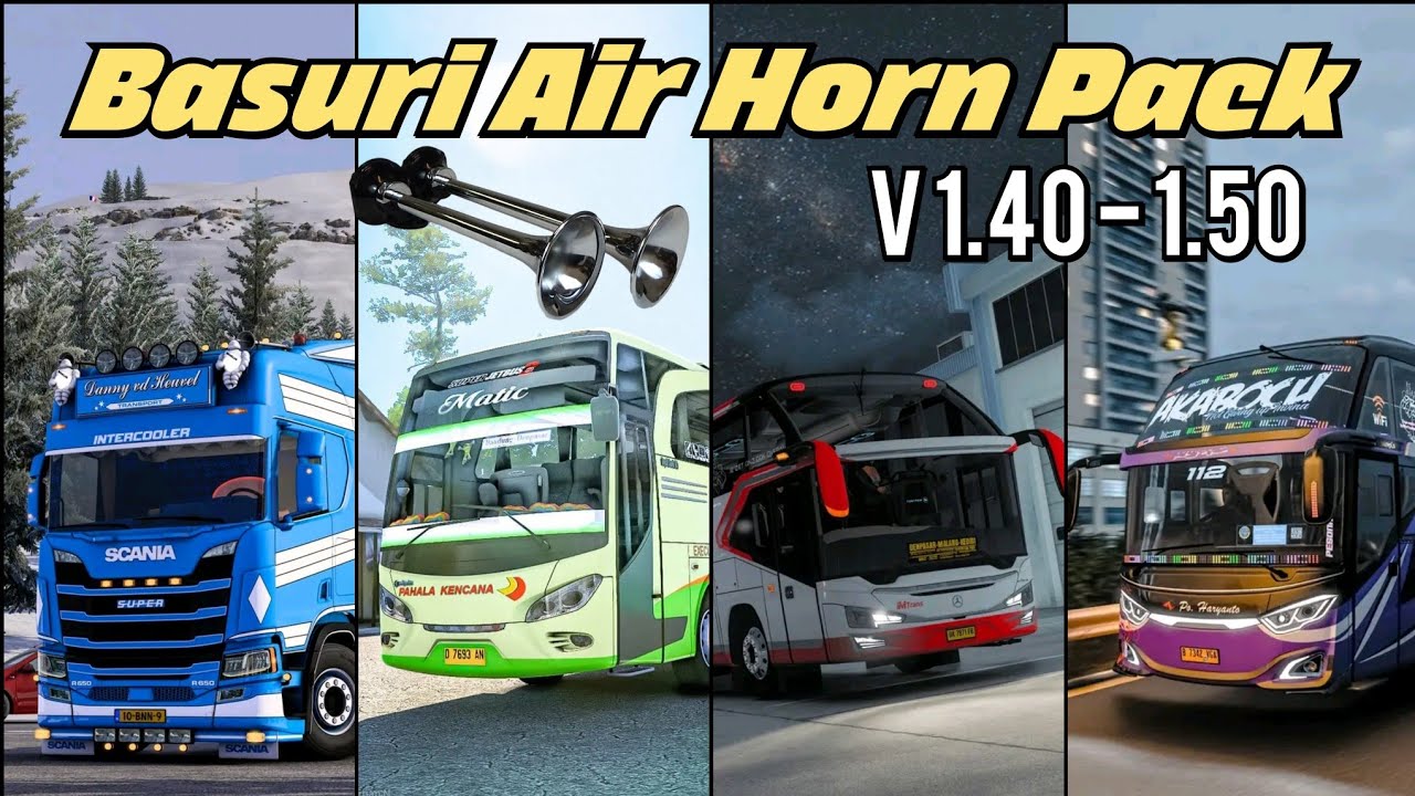 ETS2 [1.37 - 1.49] | Basuri Air Horn Pack | *50+ Varieties | Baby shark horn for ets2 - YouTube