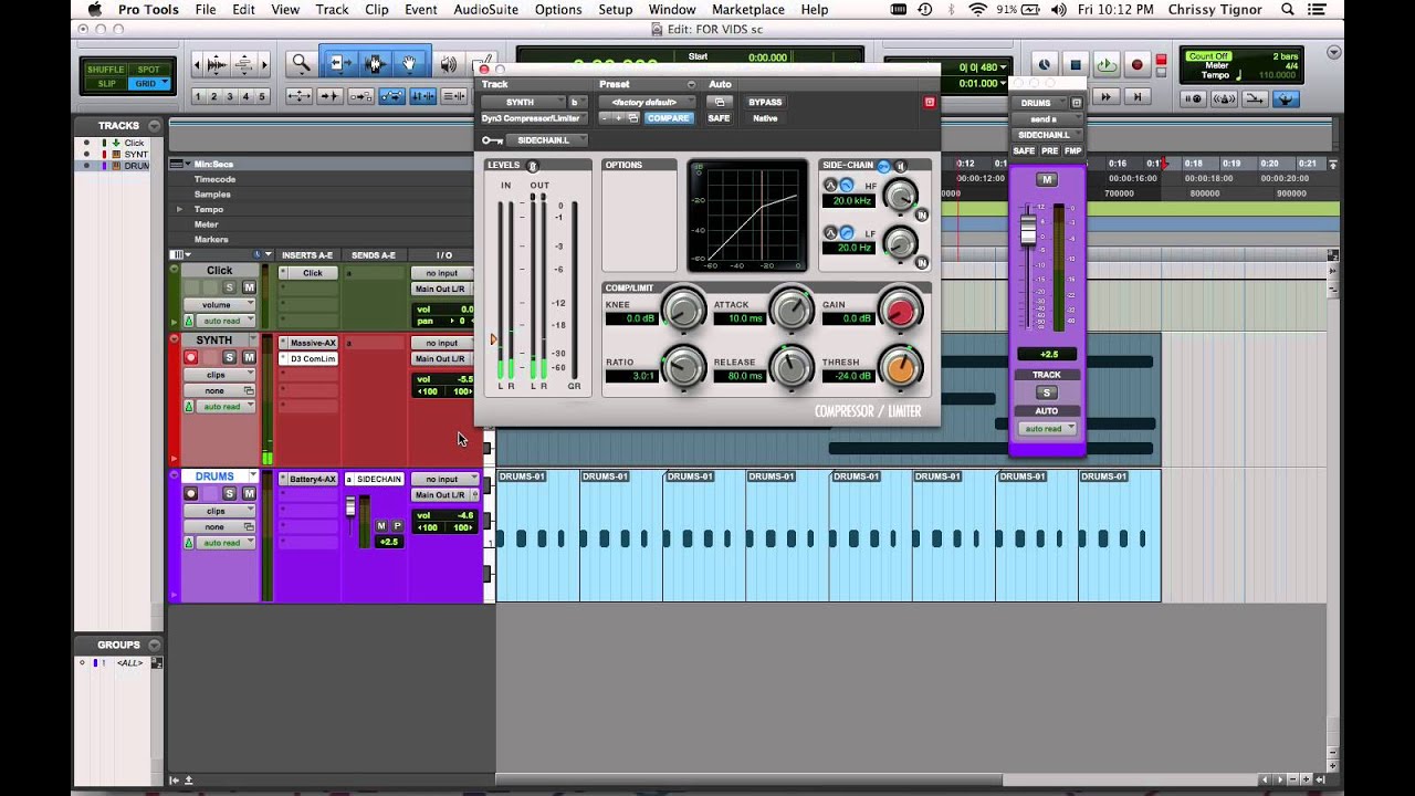 Basic SideChaining in ProTools - YouTube