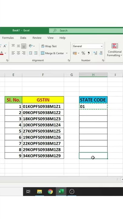 Extract State code from GST Number || How to extract state code from GSTIN in excel | #Shorts # ...