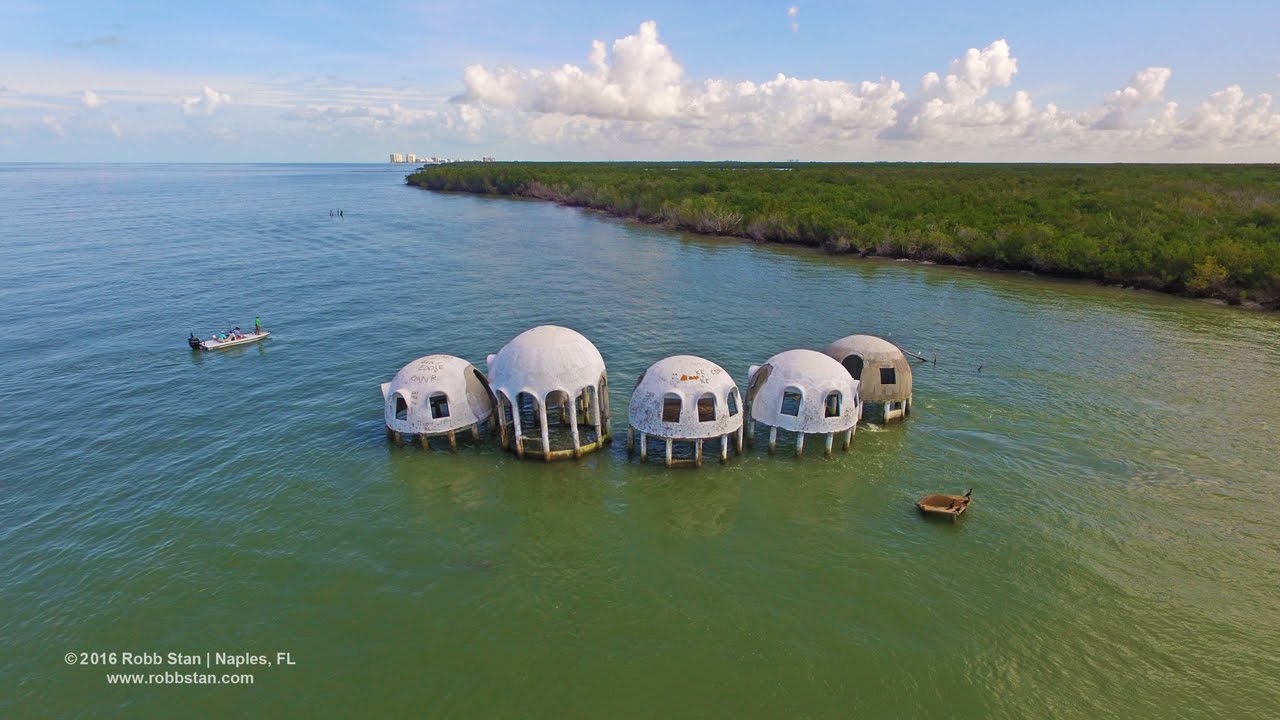 Aerial Video of the Abandoned Cape Romano Dome House - YouTube