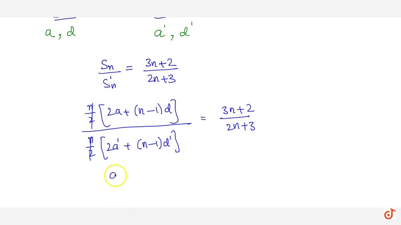 If the sums of ltmath gt ltmi gtn lt/mi gt lt/math gt terms of two A.P ...