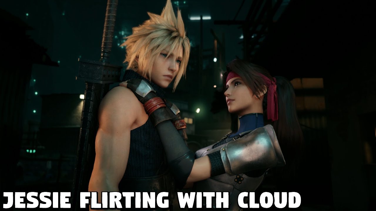 Final Fantasy 7 REMAKE - Jessie Flirting Hard With Cloud - YouTube