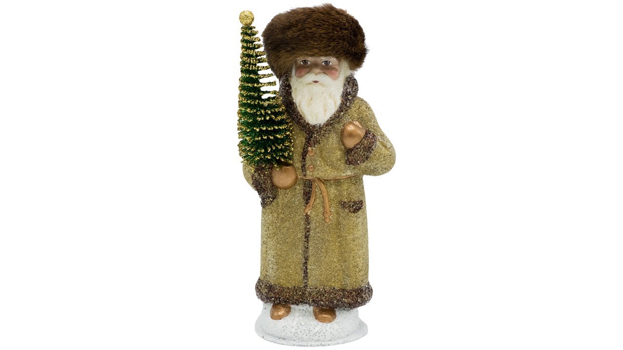 1726 Old Style Santa in Tan Beaded Coat from Ino Schaller - YouTube