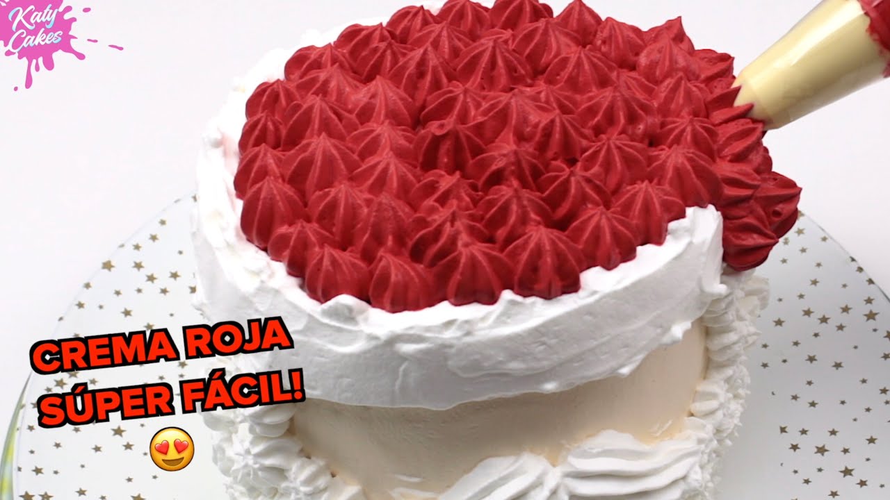 Crema fácil color ROJO INTENSO PARA PASTELES! | BETUN ROJO PARA ...
