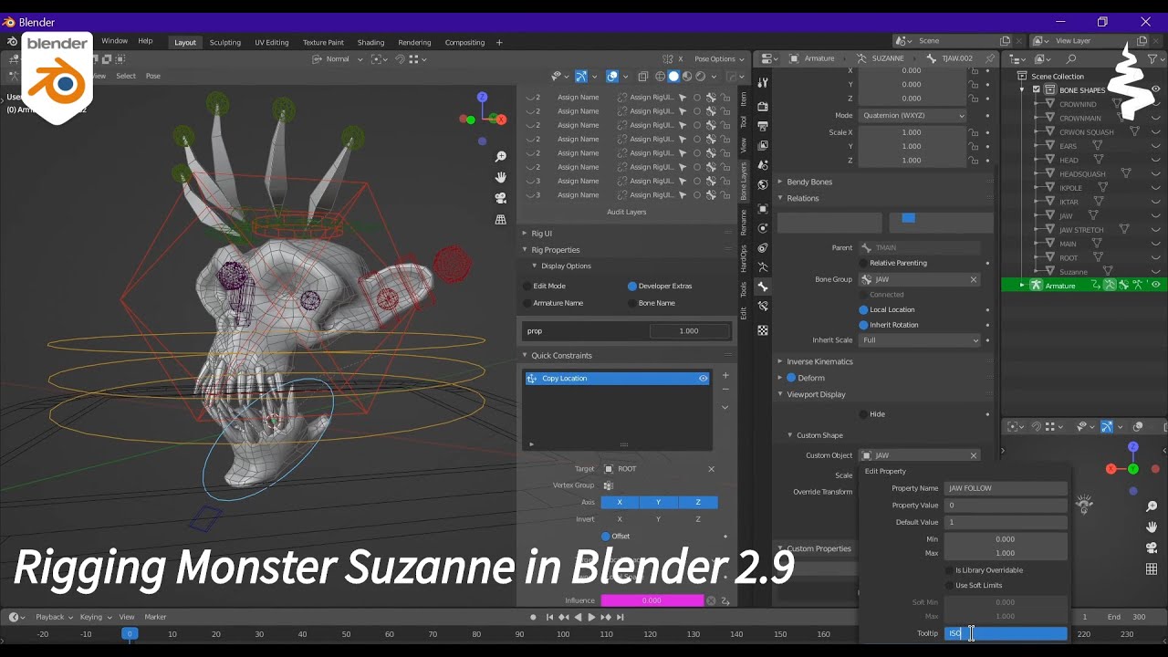 Rigging Suzanne in Blender 2.9! - YouTube