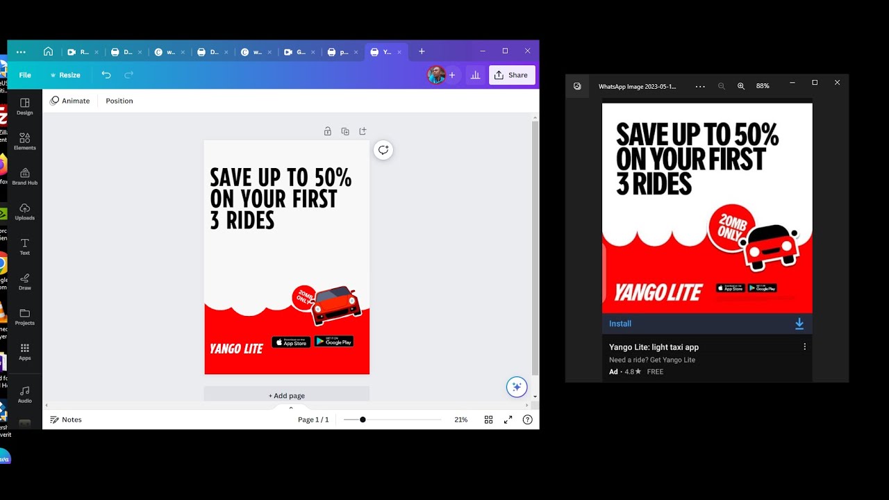 Canva For Beginners : Remake Yango Poster AD with Canva - YouTube