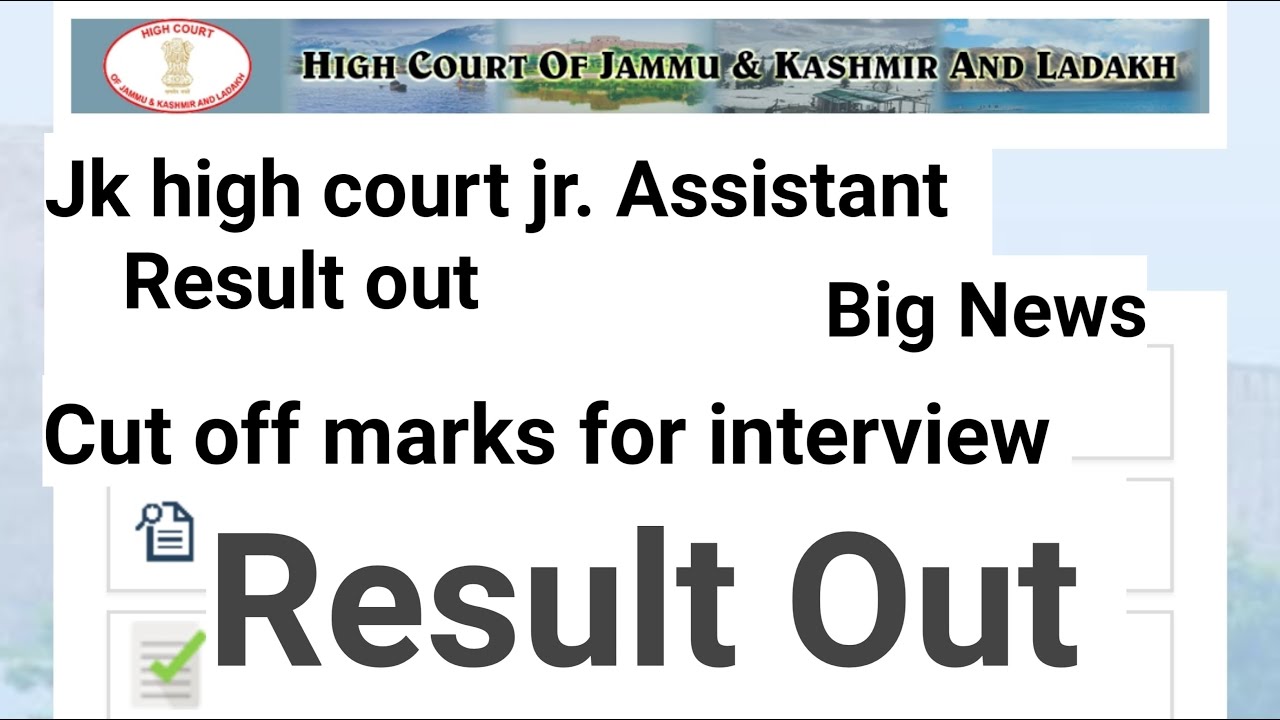 Jk high court junior assistant result|Cut off marks|Jk high court ...