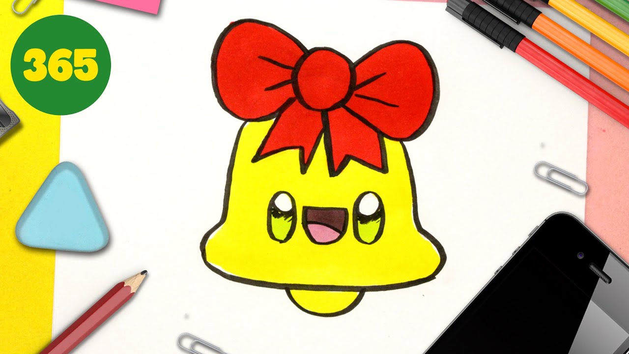 COMMENT DESSINER UNE CLOCHE DE NOËL ÉTAPE PAR ÉTAPE – Dessins kawaii facile - YouTube