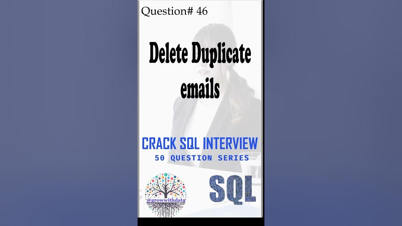 Coding Series Sql Delete Duplicate Emails Sql Interview Data Engineer Interview Question