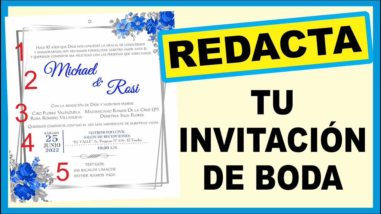 Top 50 Imagen Como Redactar Una Invitacion De Boda