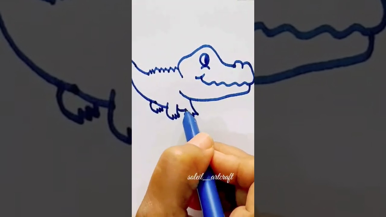 CROCODILE DRAWING/HOW TO DRAW CROCODILE/KAWAII CROCODILE DRAWING/SHORTS ...